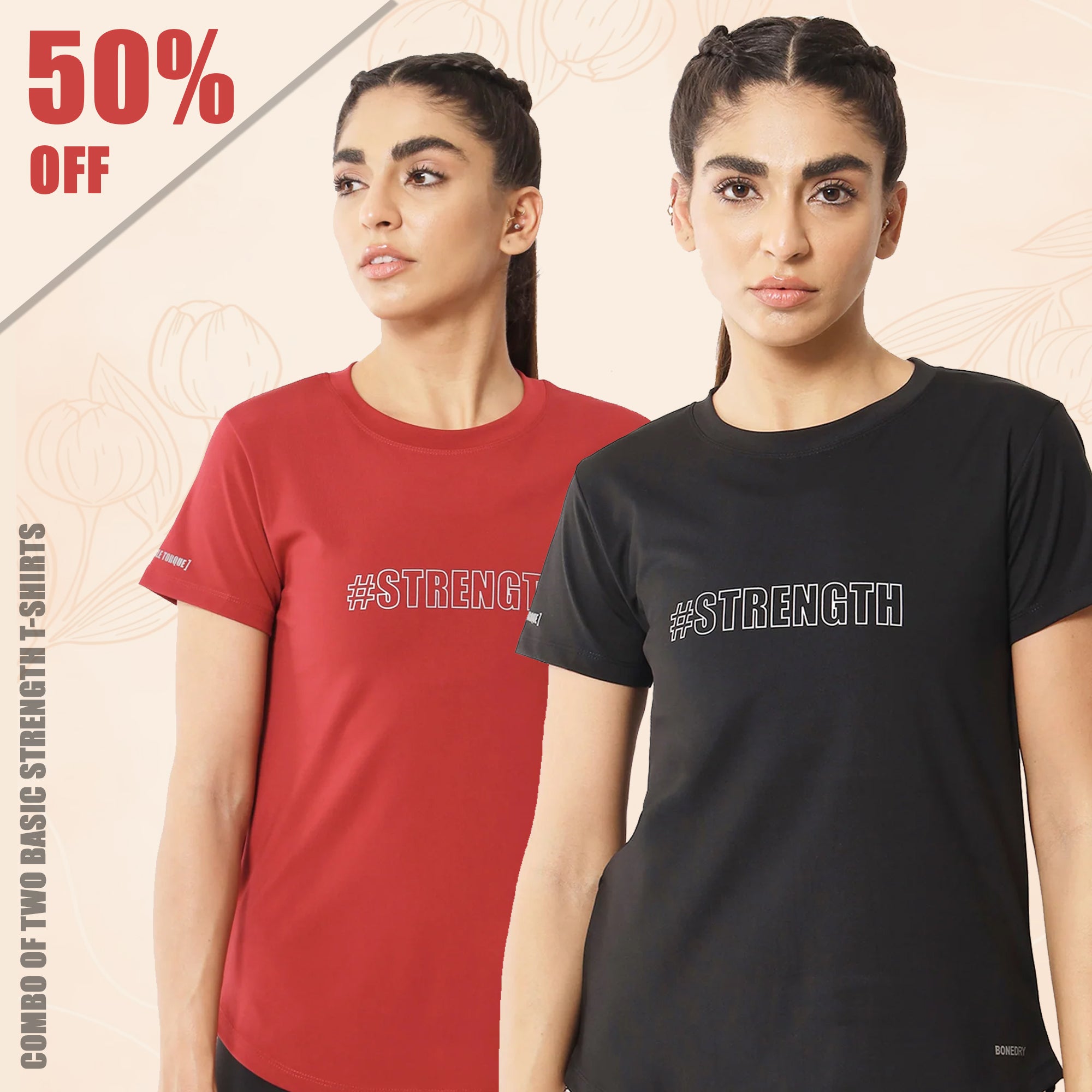 Combo of two Basic Strength T-shirts – Black & Maroon | Muscle Torque ...